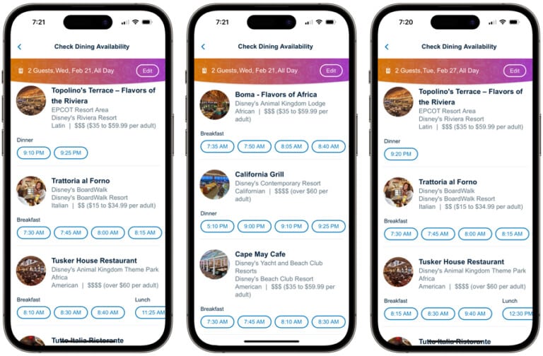 Guide to Advance Dining Reservations for Restaurants at Disney World ...