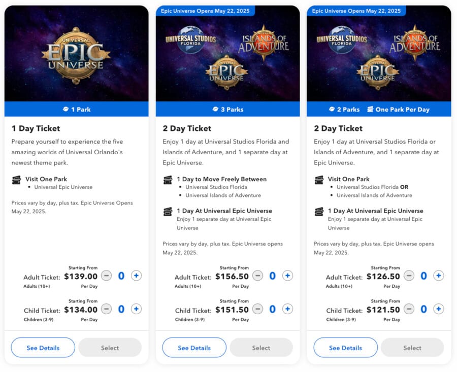 Universal Epic Universe Single Day Tickets Now on Sale! - Disney ...