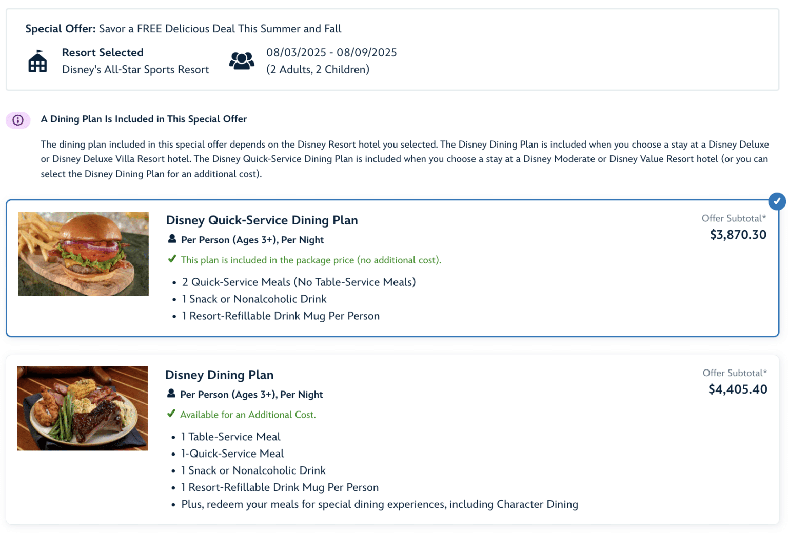 2025 Free Dining vs. Room & Ticket Deals at Disney World: Math on ...