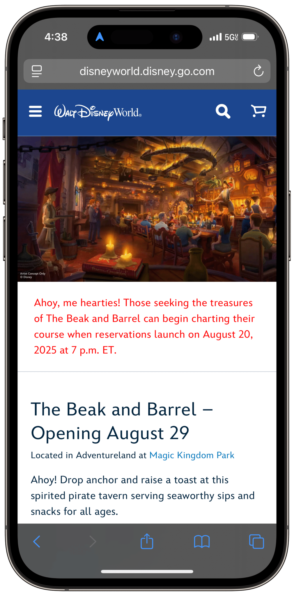Disney World Reveals Reservation Relaunch Date for Beak & Barrel Bar ...
