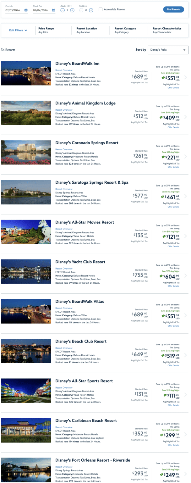 Save Up to 25% Off Disney World Resorts from January to Spring Break ...